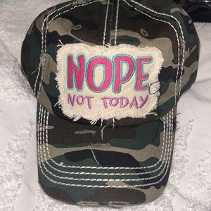 Accessories | Nope Not Today Distressed Hat | Poshmark